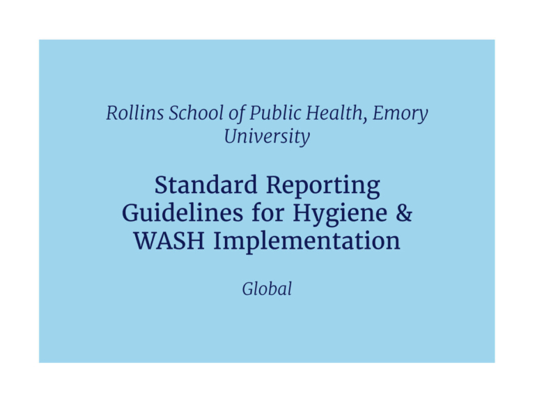 Research Portfolio – Reckitt Global Hygiene Institute